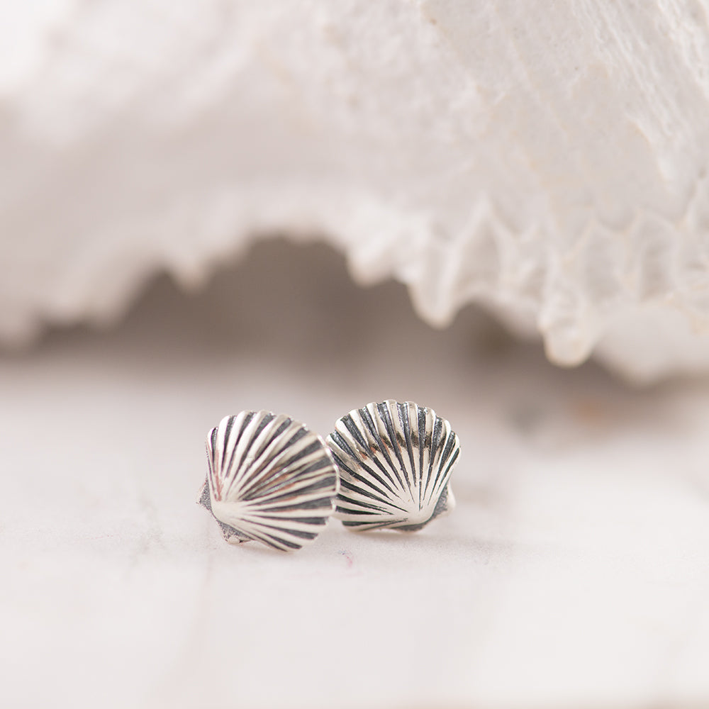 Silver shell stud earrings – To Hold And To Have