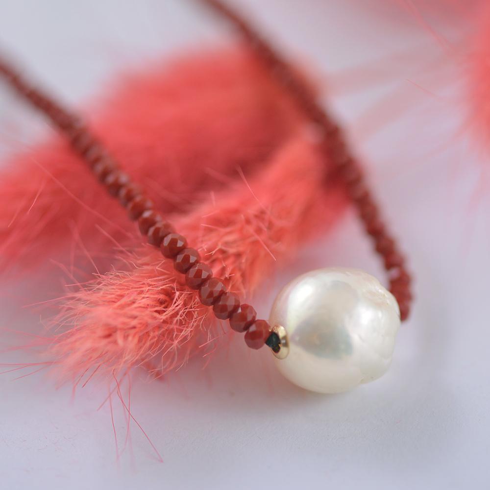 Red Crystal and Pearl Necklace – To Hold And To Have