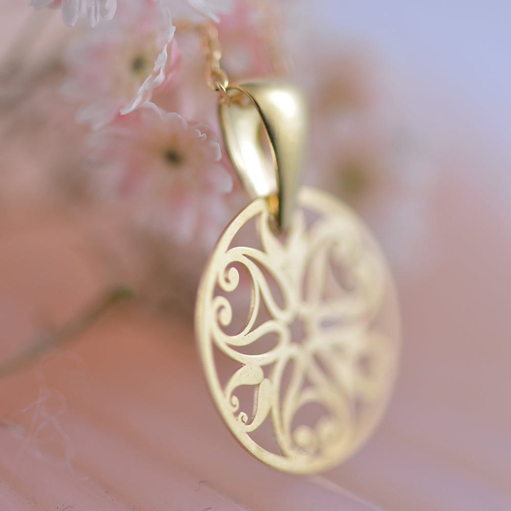 Scroll Pendant made in 9k Yellow Gold. – To Hold And To Have